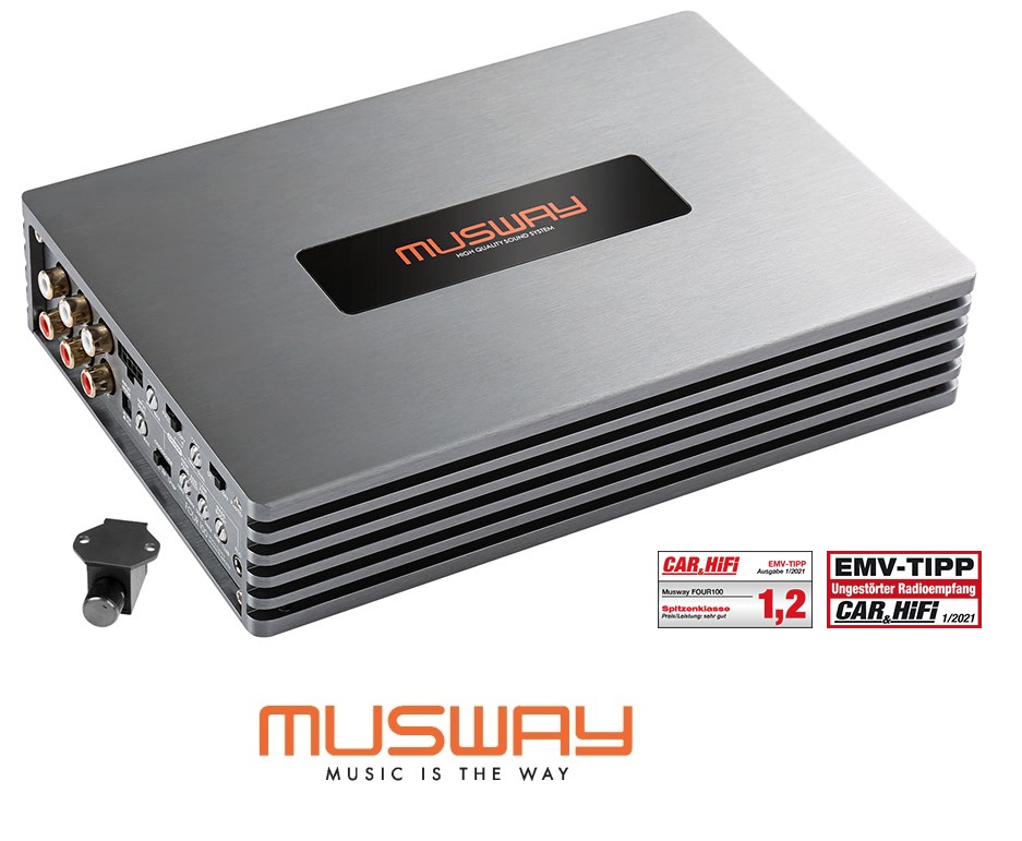 Musway FOUR100 4 KANAL CLASS D VERSTÄRKER 800 WATT RMS inkl. Bass-Remote